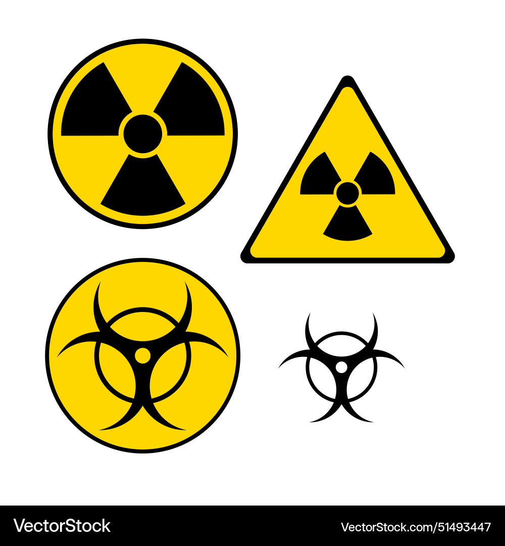 Hazard warning sign icon set Royalty Free Vector Image