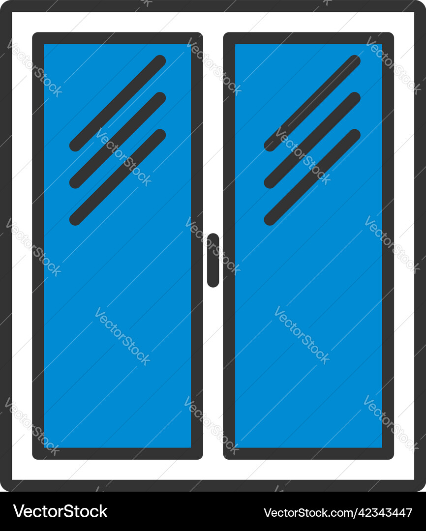 Icon of closed window frame Royalty Free Vector Image