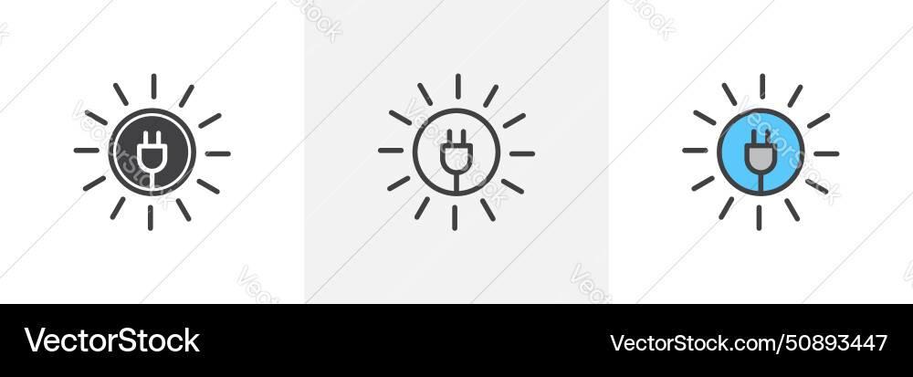 Solar energy icon set green renewable power Vector Image