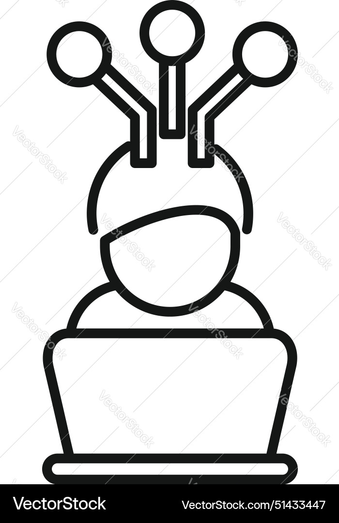 Virtual assistant icon with abstract human figure Vector Image
