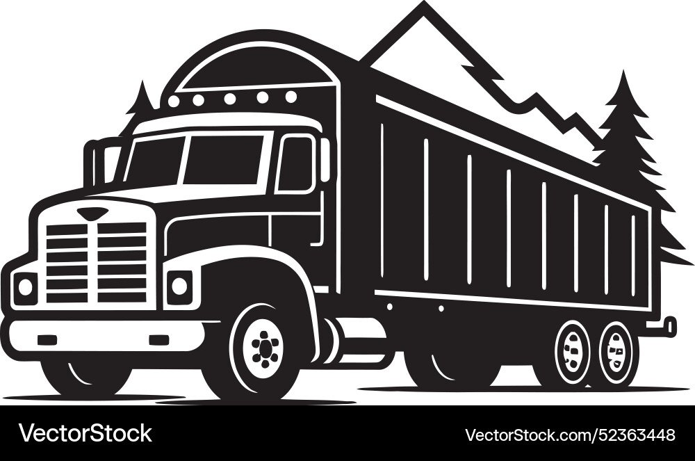 Big rig in urban settinghigh quality graphics Vector Image