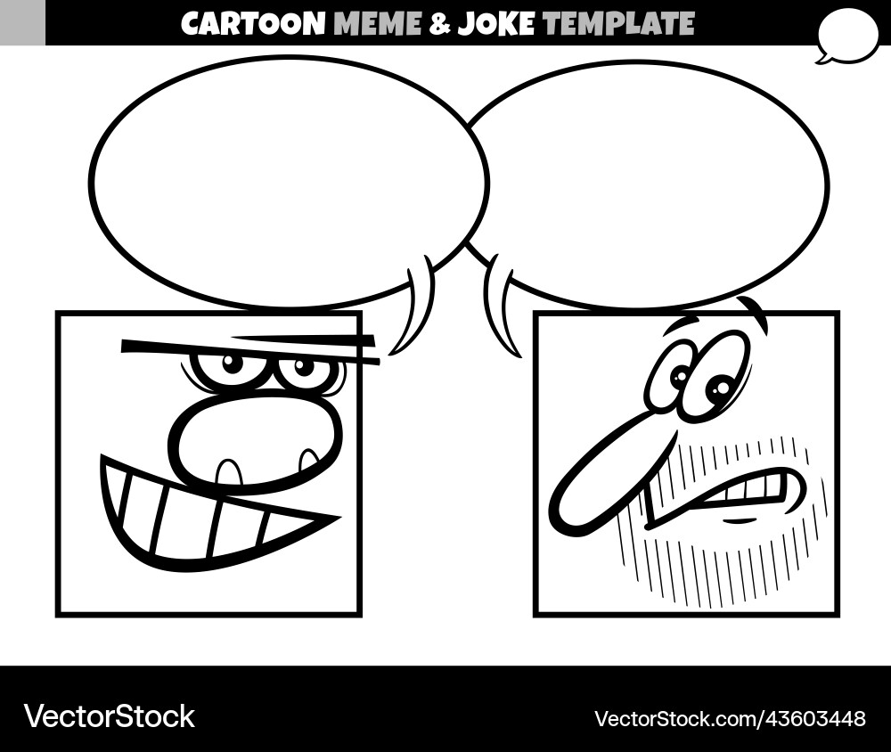 Cartoon meme template with comic characters Vector Image