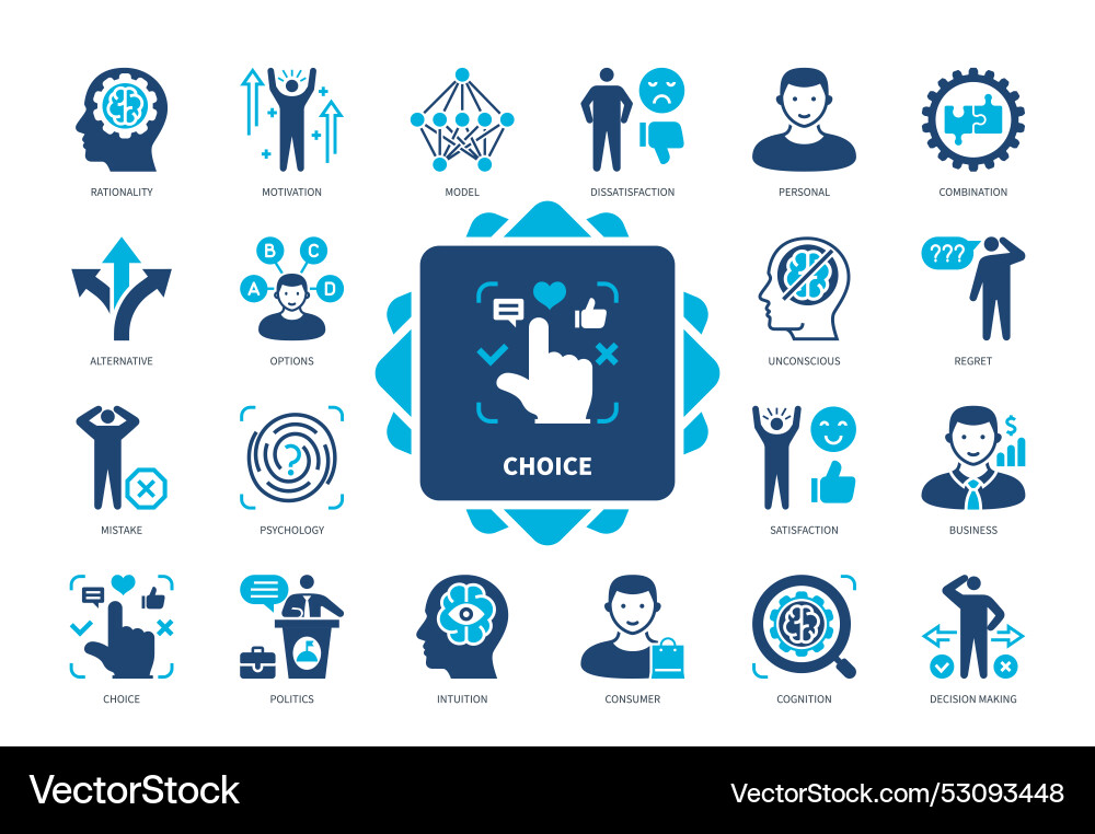Choice solid icon set Royalty Free Vector Image