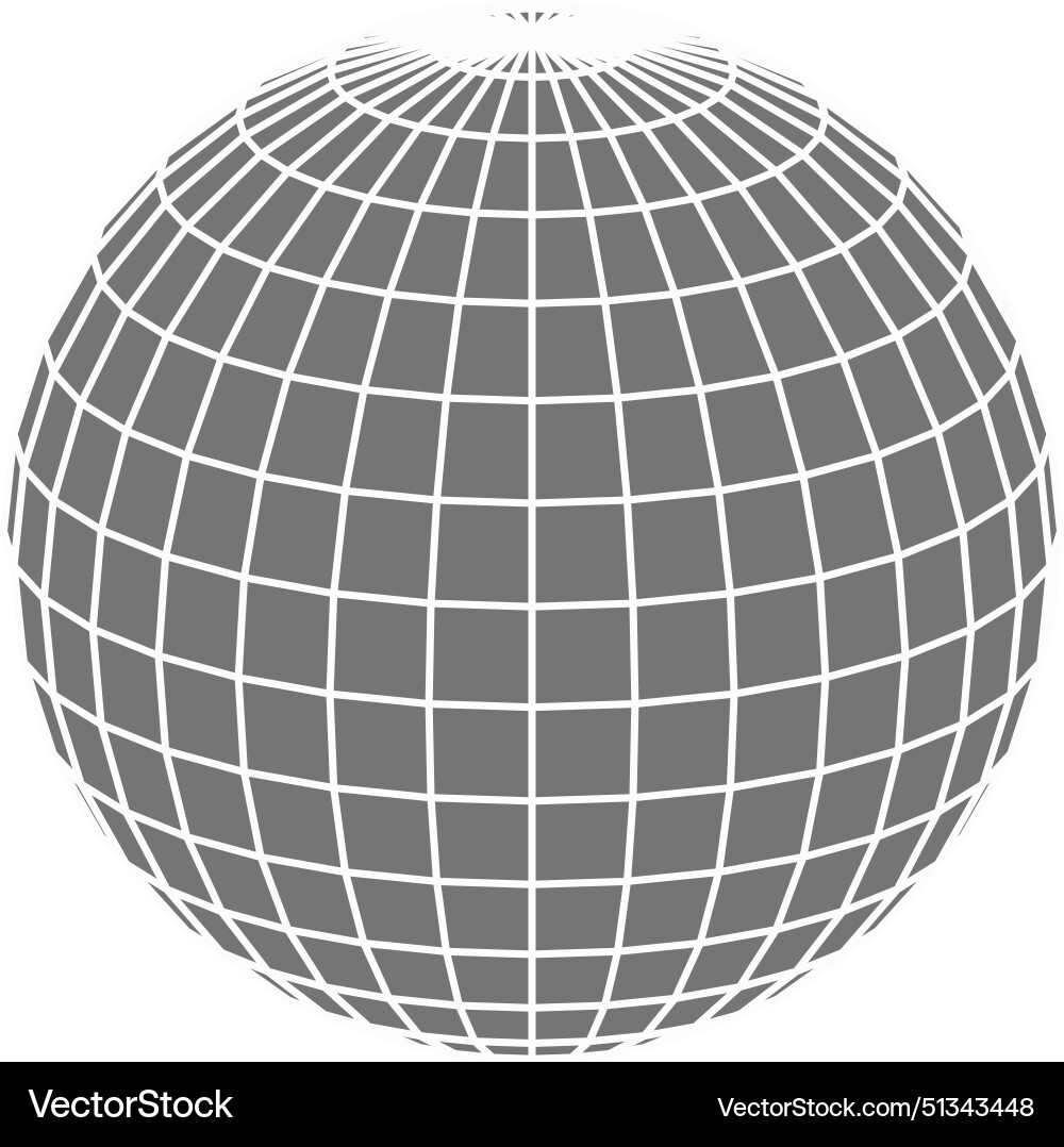 Disco ball in 3d style isolated on white Vector Image