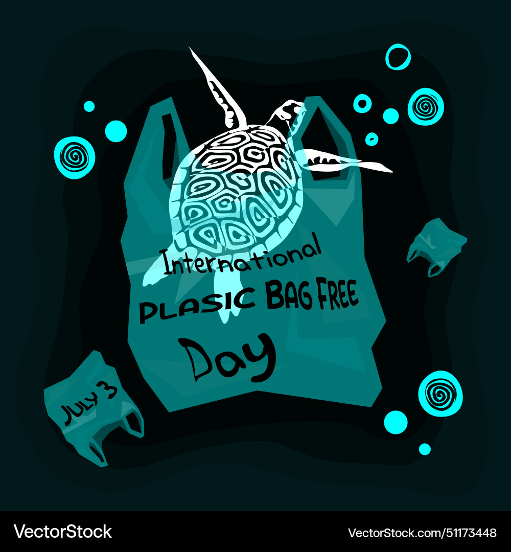 International plastic bag free day say Royalty Free Vector