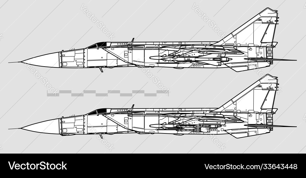Mikoyan-gurevich mig-25 foxbat Royalty Free Vector Image