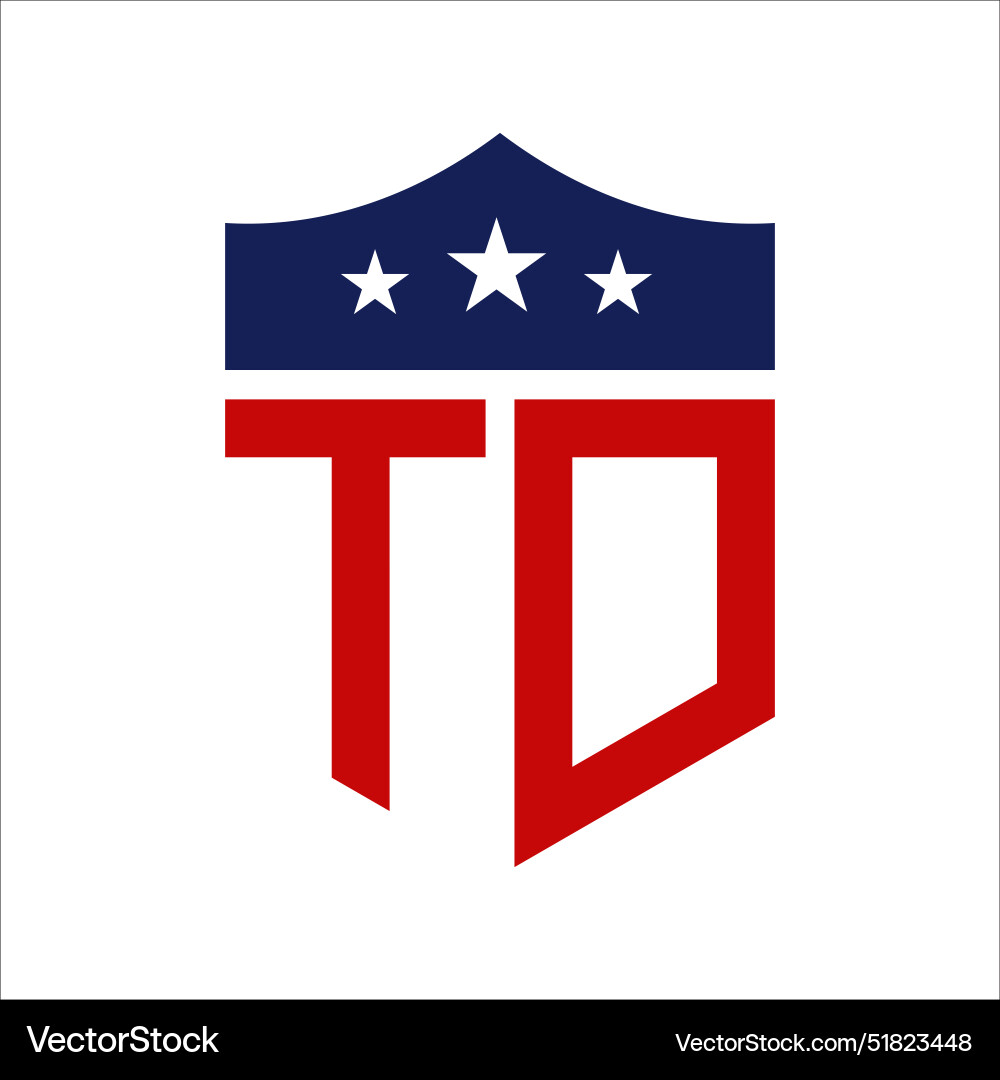 Patriotic td logo design letter Royalty Free Vector Image