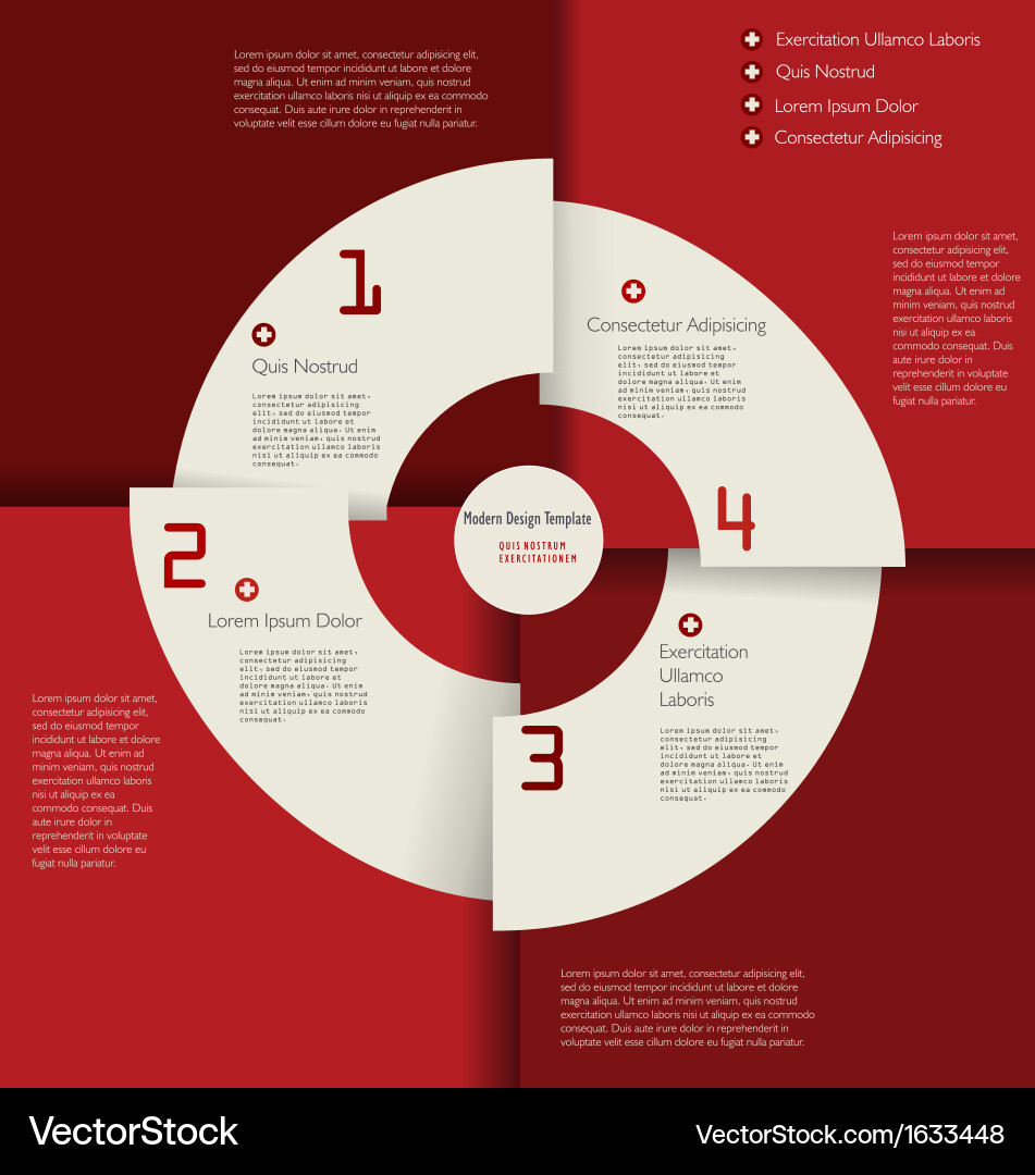 Red Infographic Template - Modern & Bold Vector Image