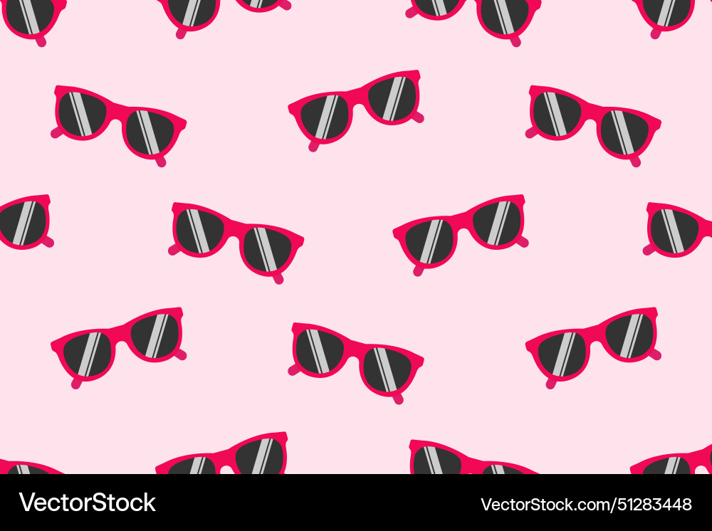 Seamless pattern of red sunglasses Royalty Free Vector Image
