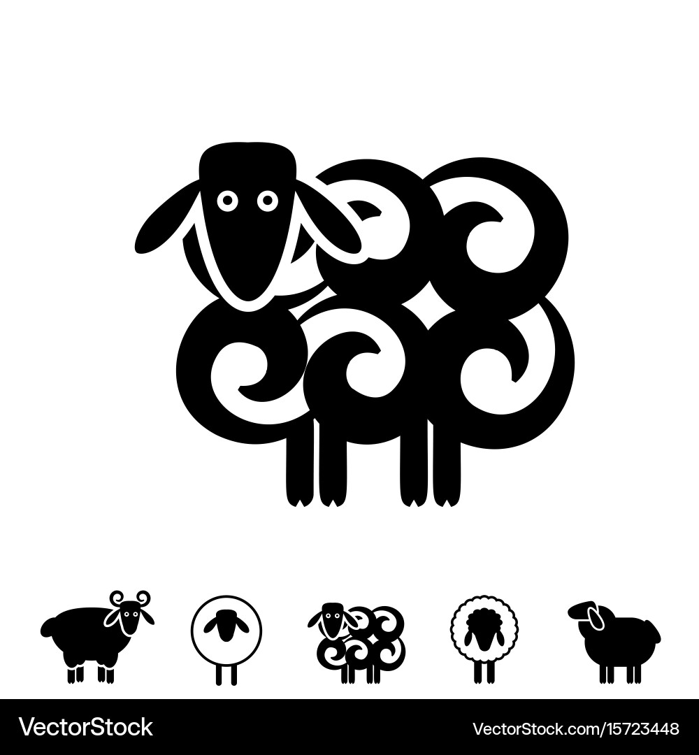 Sheep or ram icon logo Royalty Free Vector Image