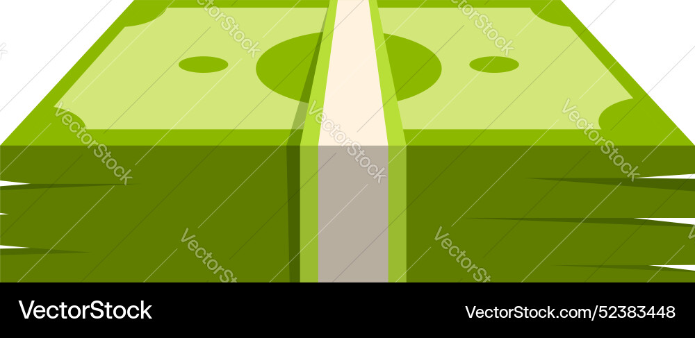 Stack of cash bundled and strapped Royalty Free Vector Image