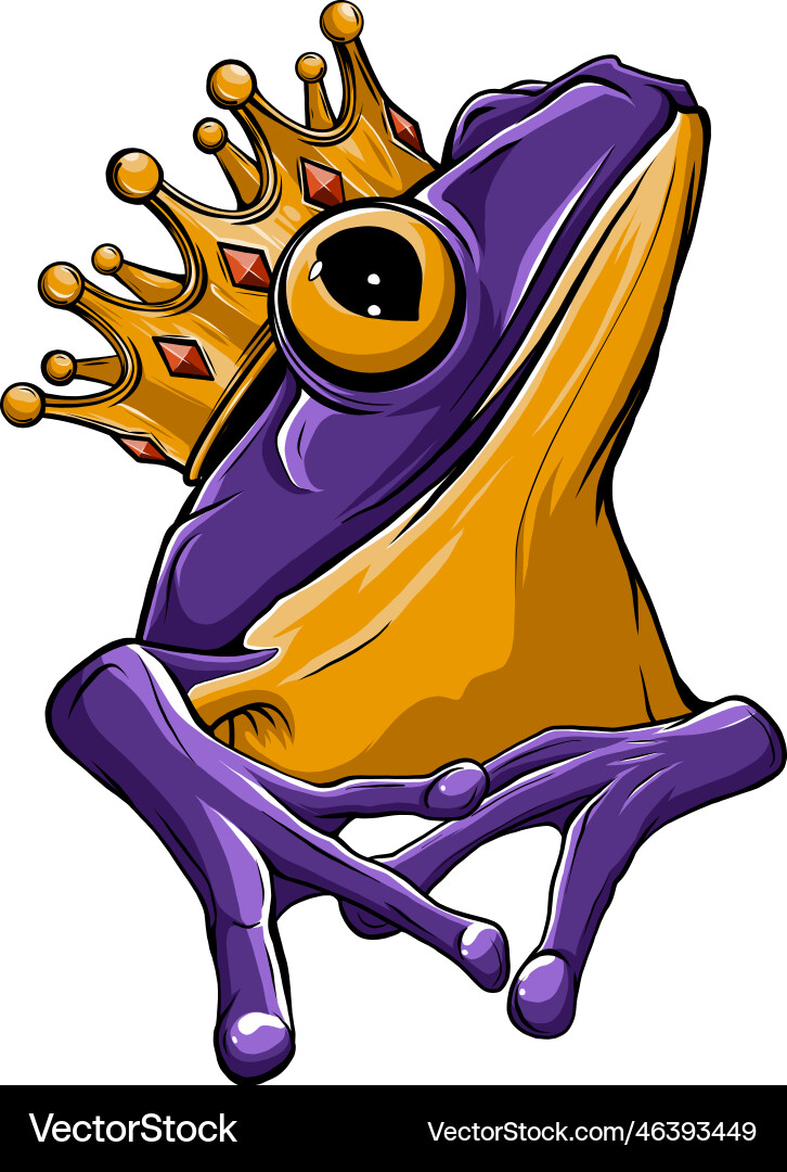 A cute little happy frog prince Royalty Free Vector Image