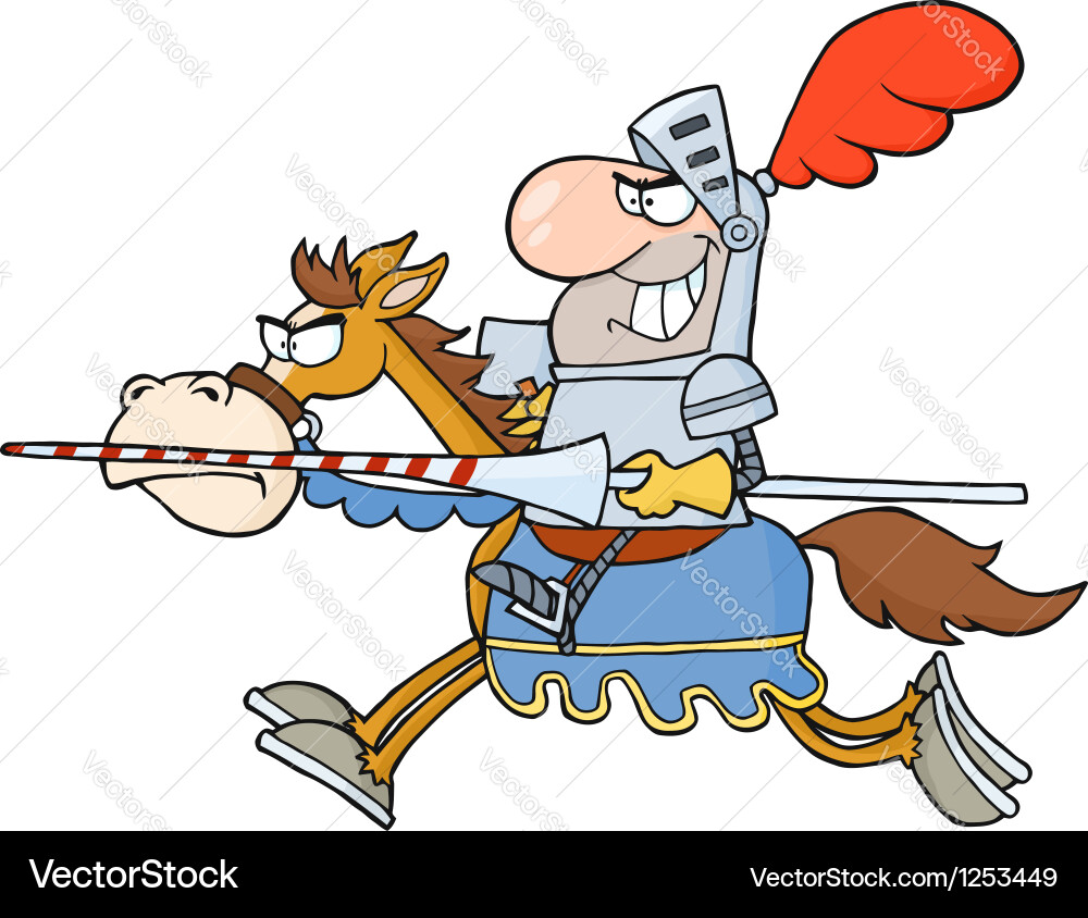 Charging Knight on Horse Royalty Free Vector Image