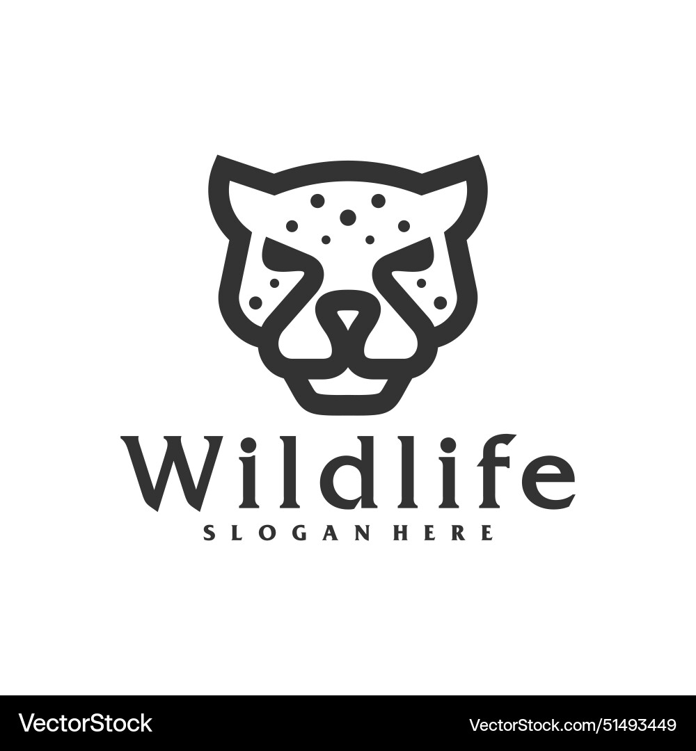 Cheetah logo template creative head Royalty Free Vector