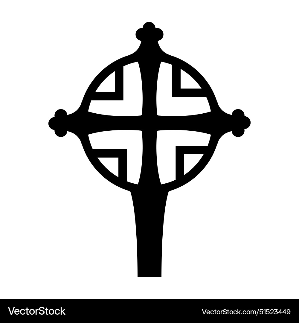 Christian hand cross with circle unique form Vector Image