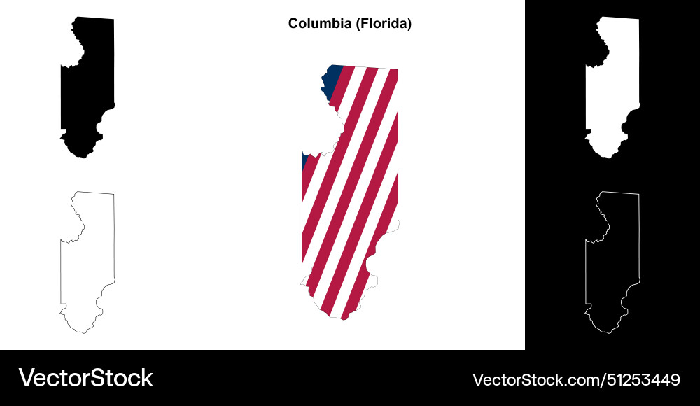 Columbia outline map Royalty Free Vector Image