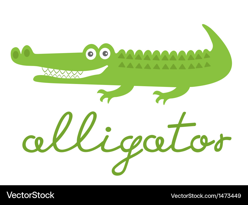 Cute Cartoon Alligator Royalty Free Vector Image