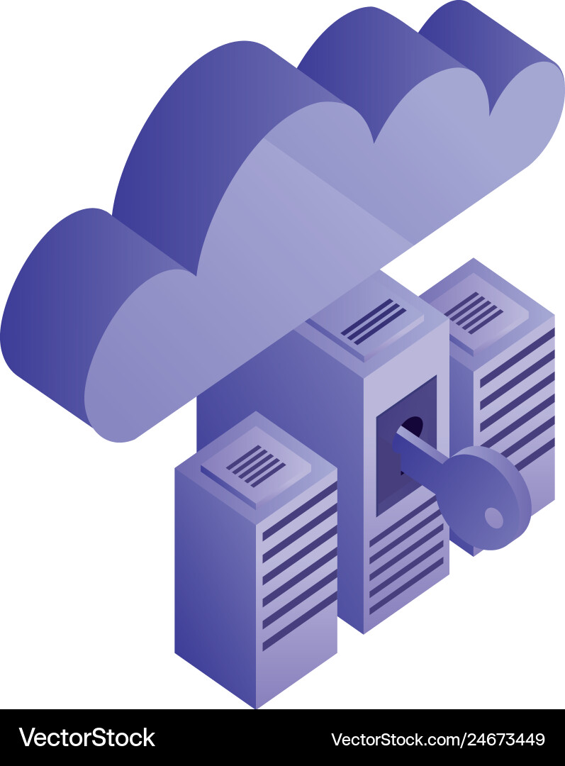 Cyber Security Database Server Cloud Computing Vector Image 6811