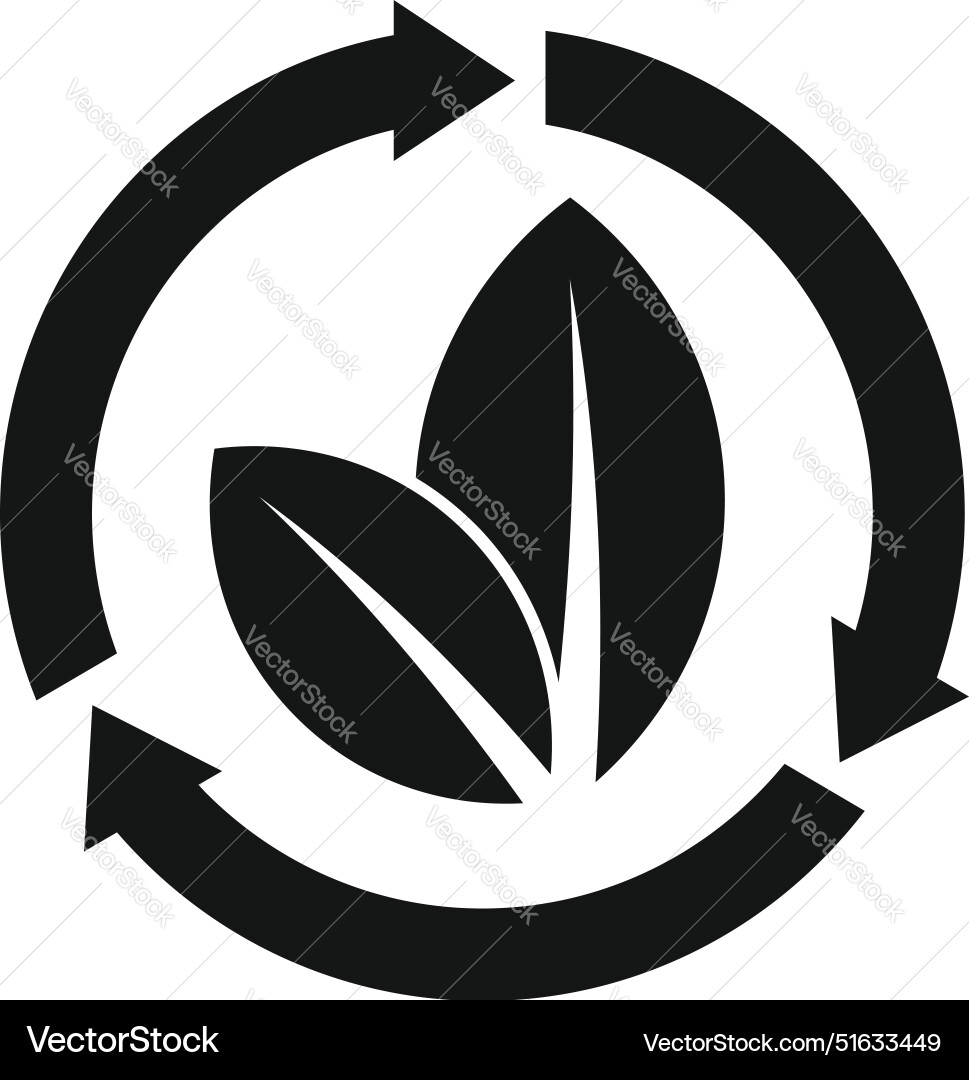 Eco friendly recycle logo with three leaves Vector Image
