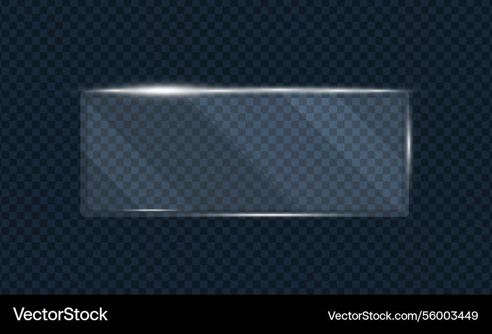 Glass transparent horizontal shape frame shining Vector Image