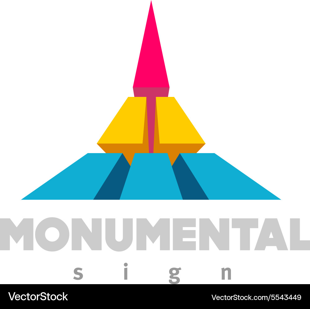 Monumental logo colorful 3d building flat color Vector Image