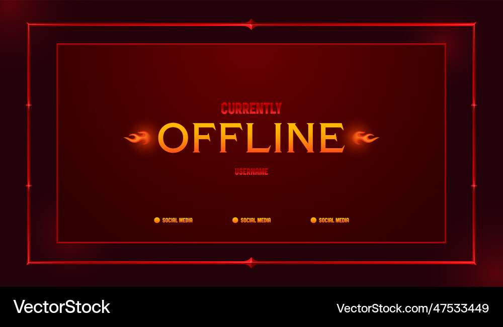 Offline stream banner design Royalty Free Vector Image