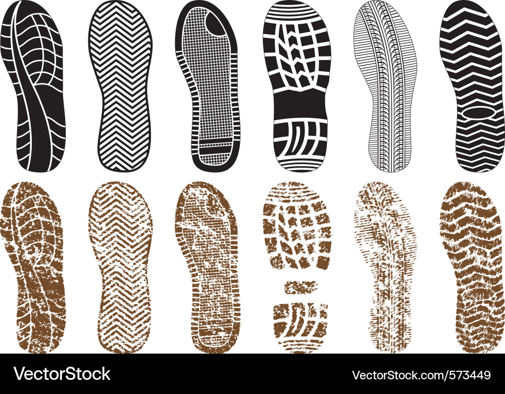 Set of footprints Royalty Free Vector Image - VectorStock