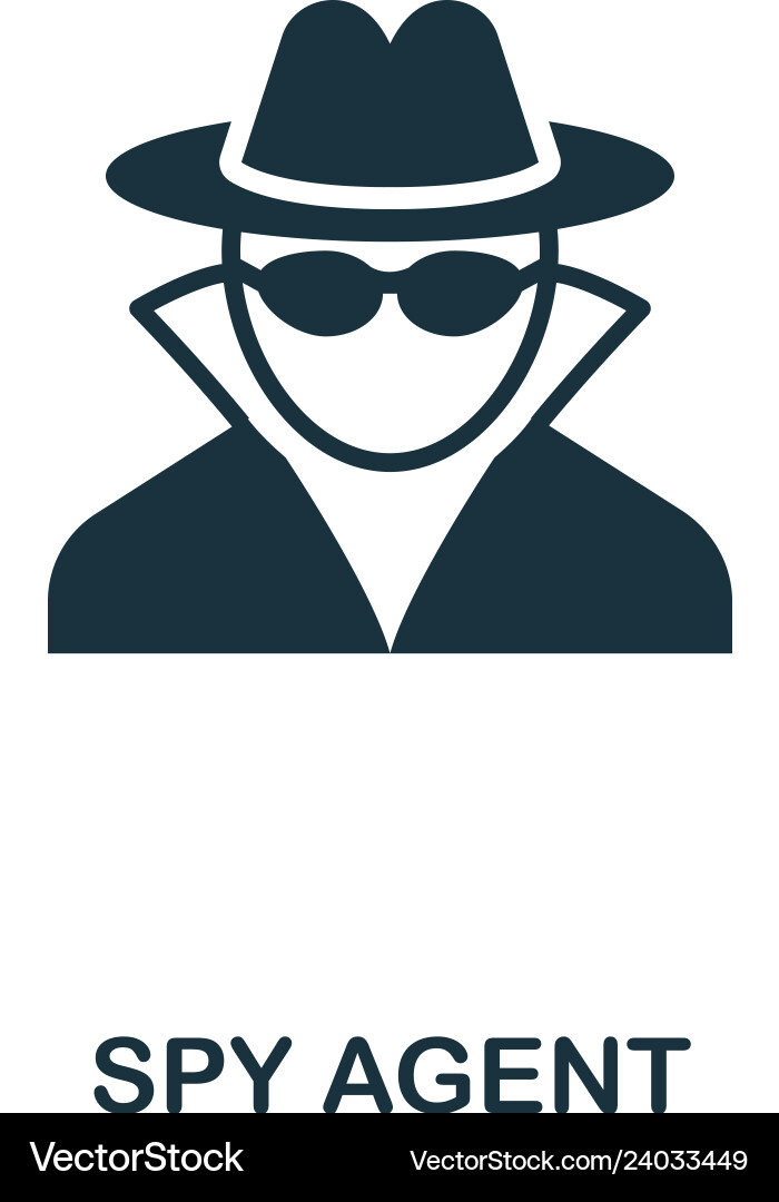 Spy Agent Icon – Security Theme Royalty Free Vector