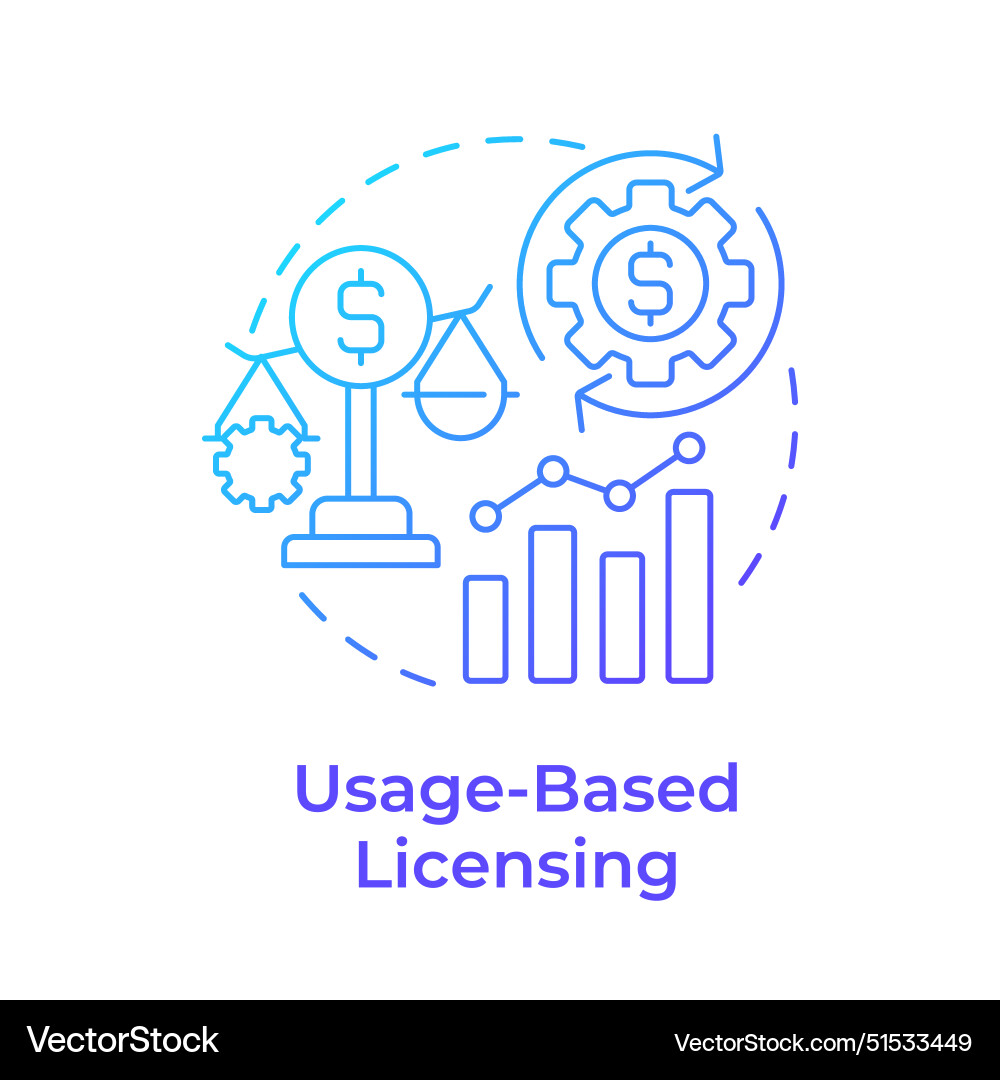 Usage-based licensing blue gradient concept icon Vector Image