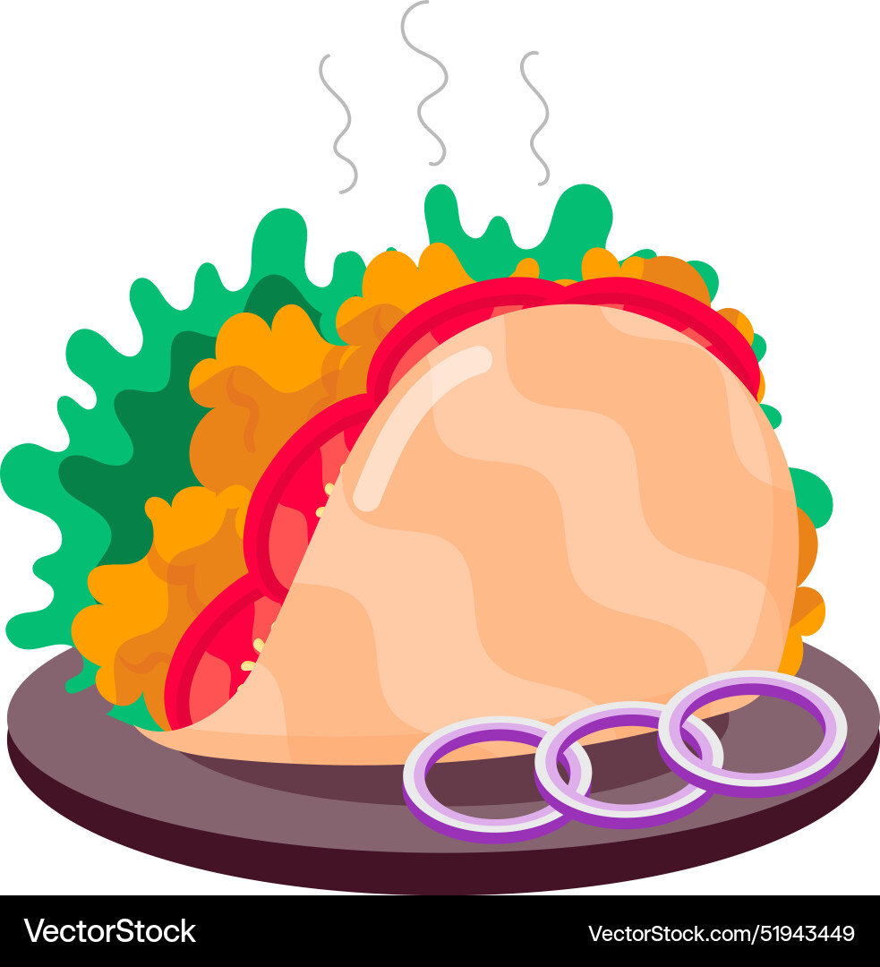 Webchicken taco sticker in flat style Royalty Free Vector