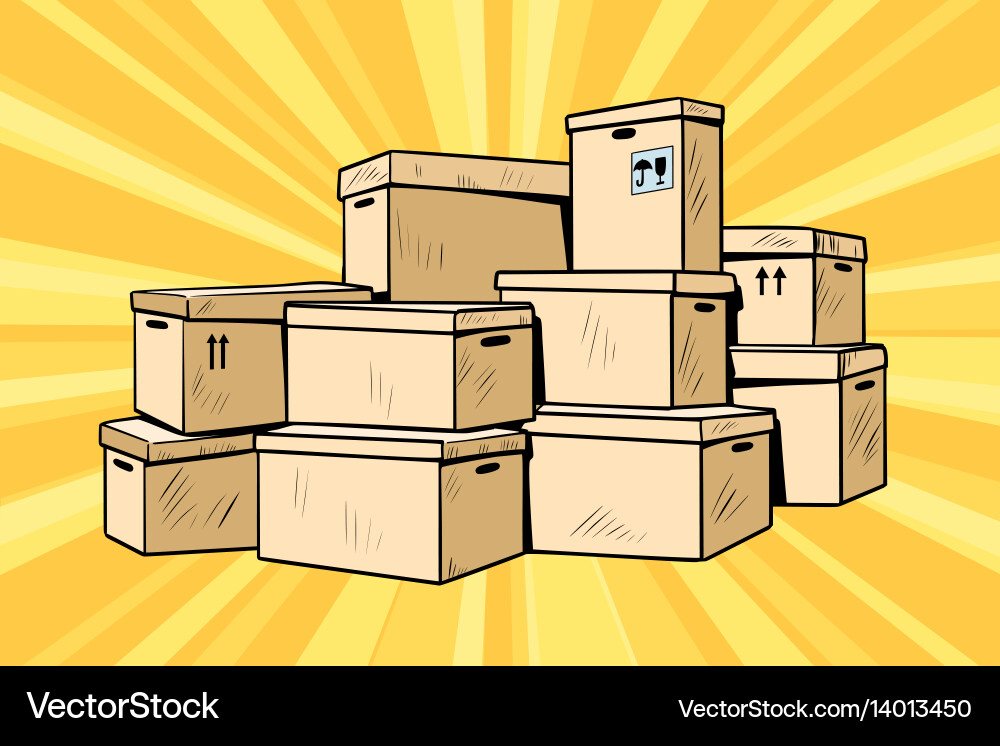 Cardboard boxes for packaging Royalty Free Vector Image