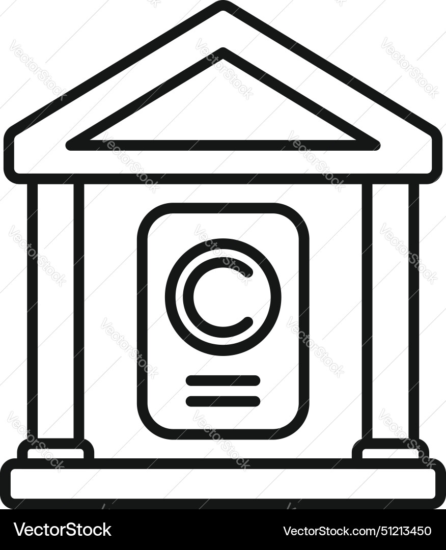 Copyright law document icon outline legal Vector Image