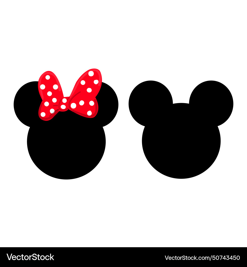 Mickey mouse and minnie mouse elements Royalty Free Vector