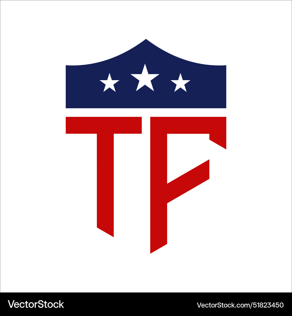 Patriotic tf logo design letter Royalty Free Vector Image