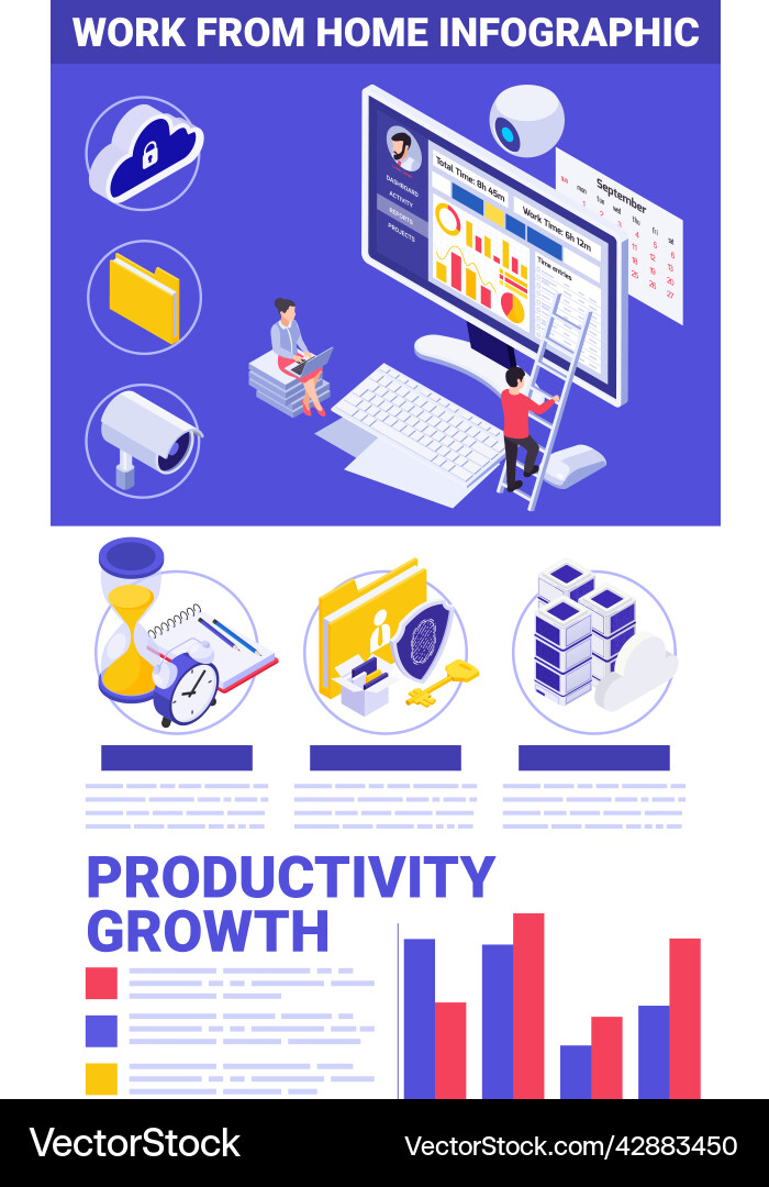 Productivity growth home infographics Royalty Free Vector