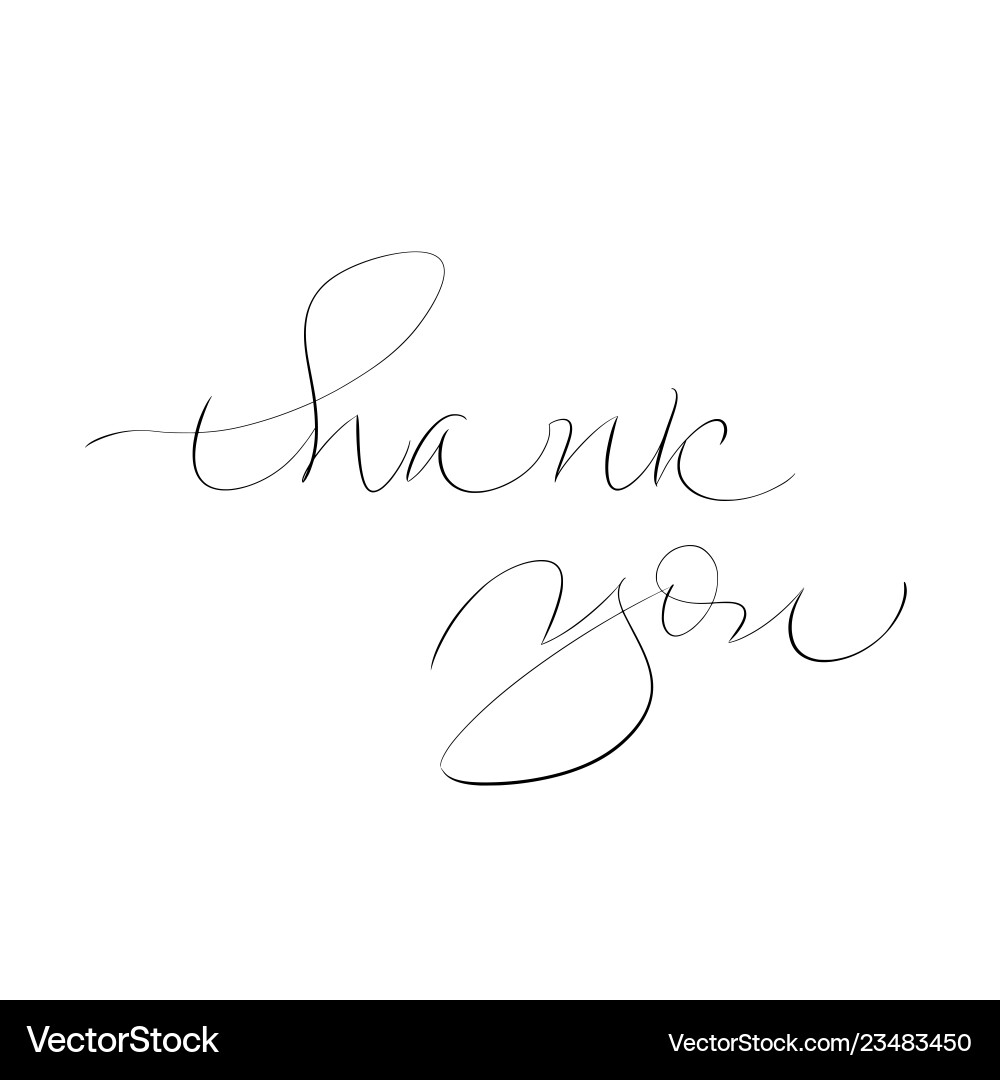 Thank you calligraphy Royalty Free Vector Image