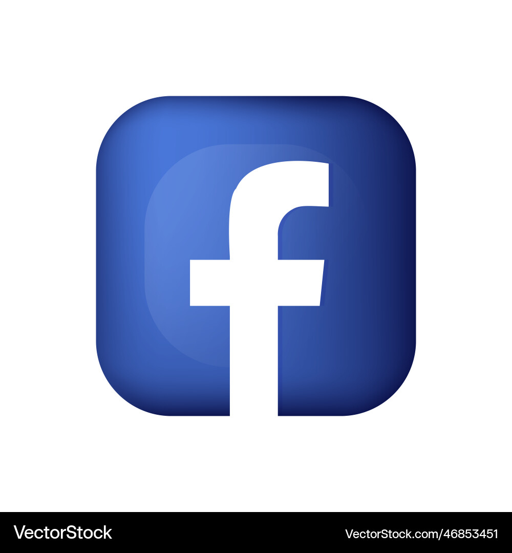 3D Facebook Icon Royalty Free Vector Image - VectorStock