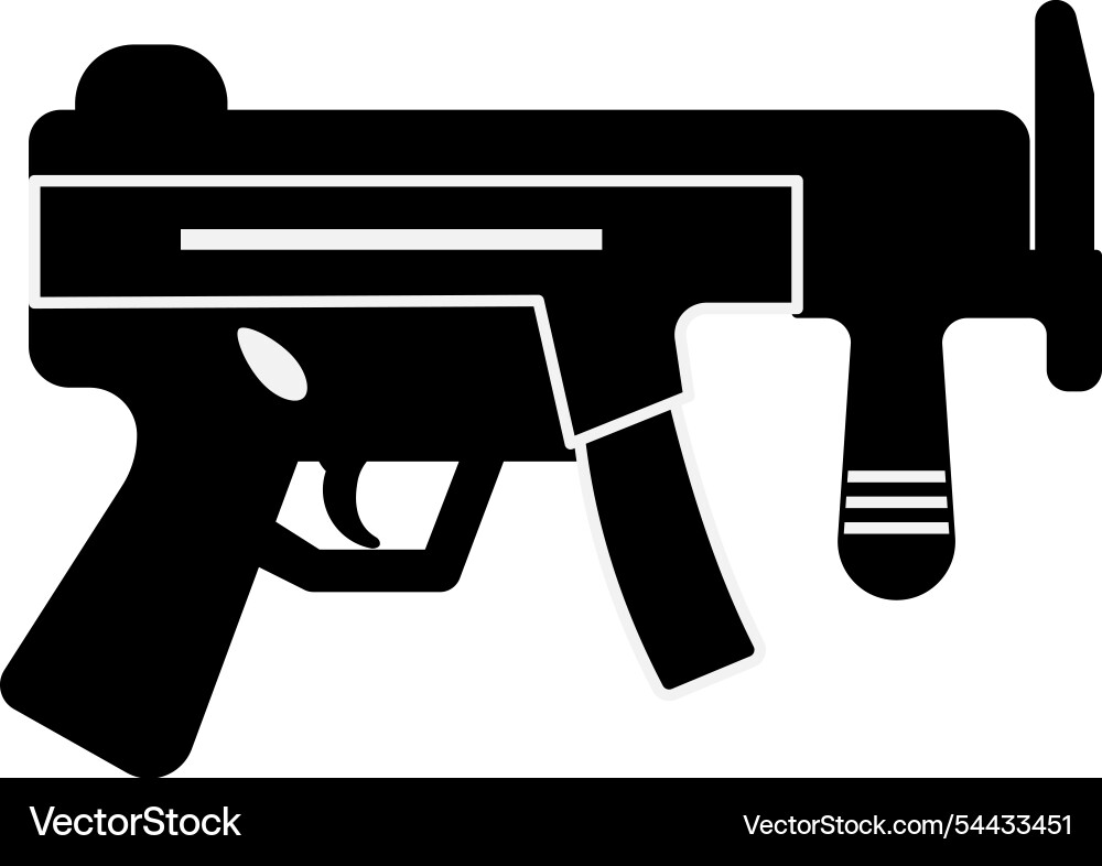 A black gun with white handle Royalty Free Vector Image