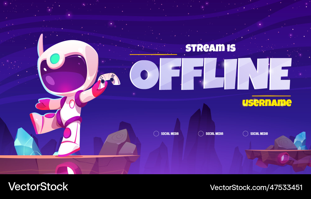 Background of video game stream with spaceman Vector Image