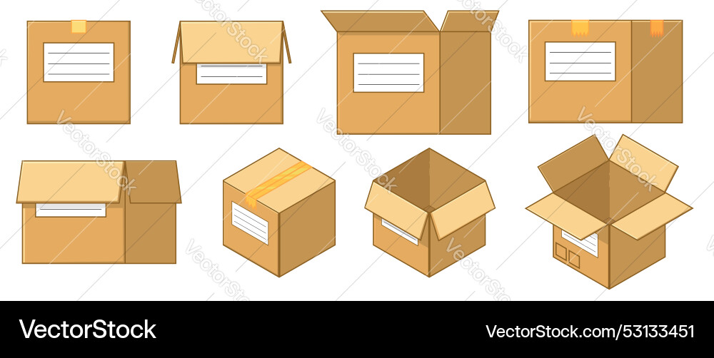 Carton box address label delivery packaging Vector Image