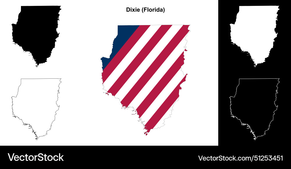 Dixie outline map Royalty Free Vector Image - VectorStock