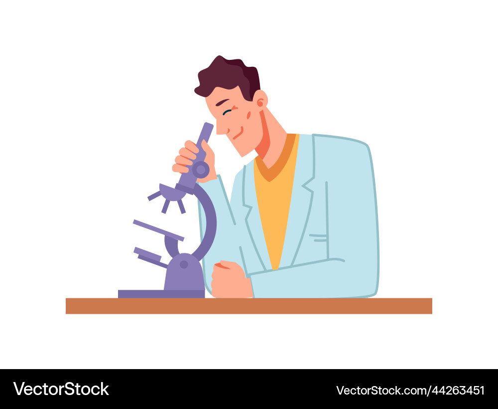 Person Looking Through Microscope