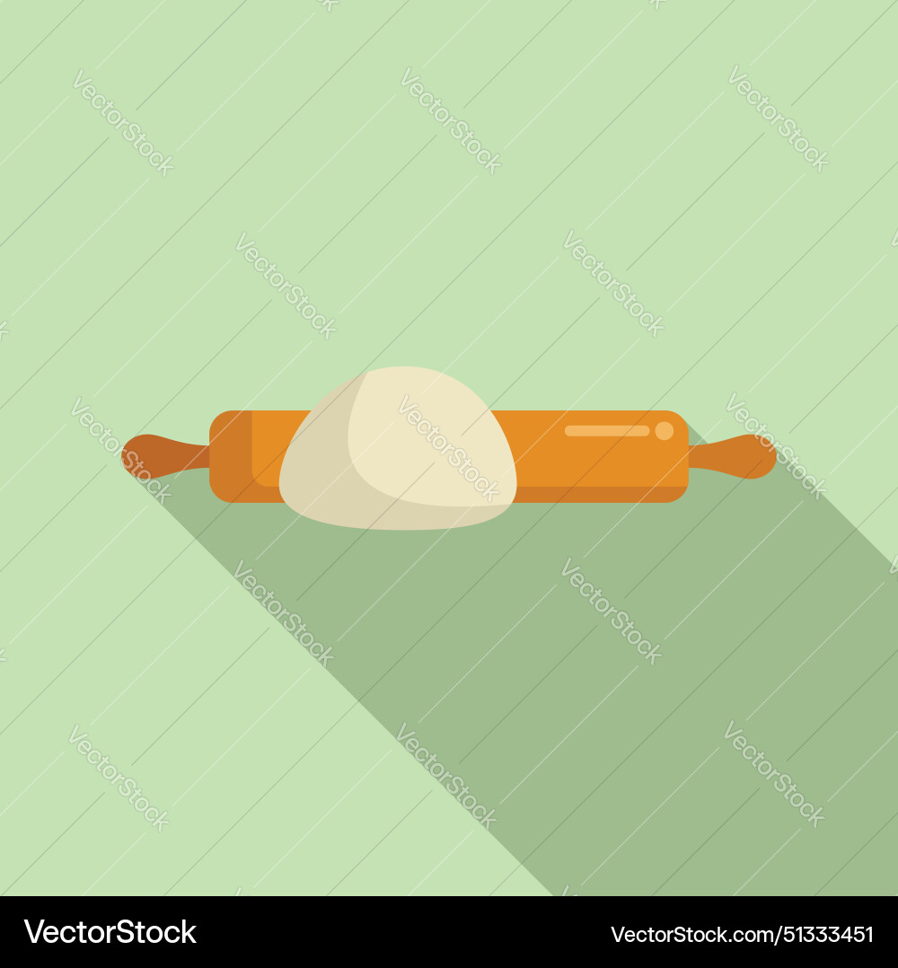Dough and rolling pin on pastel background Vector Image