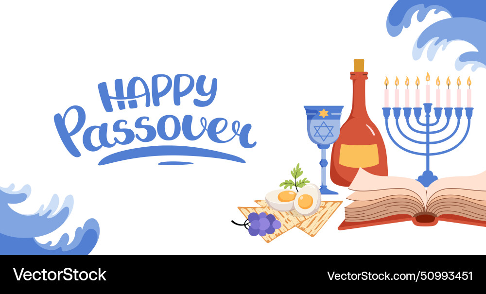 Happy passover greeting web banner jewish Vector Image