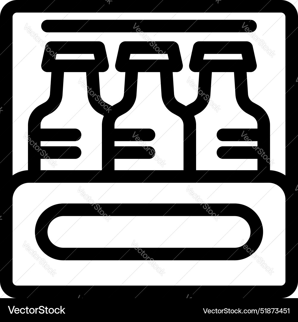 Mini bar fridge stocked with glass bottles Vector Image