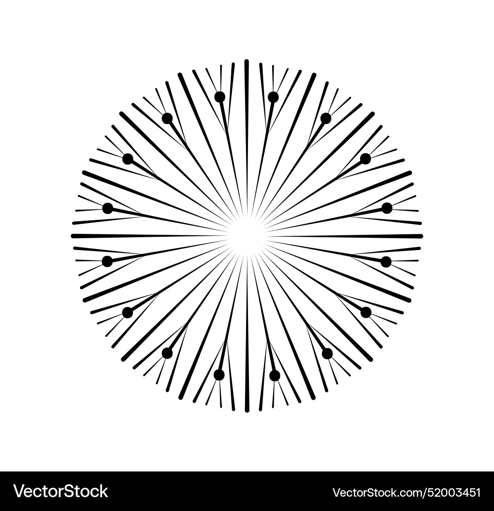 Minimalistic sun rays sunburst silhouette Vector Image