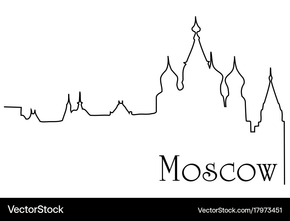 Moscow City Line Drawing Royalty Free Vector Image
