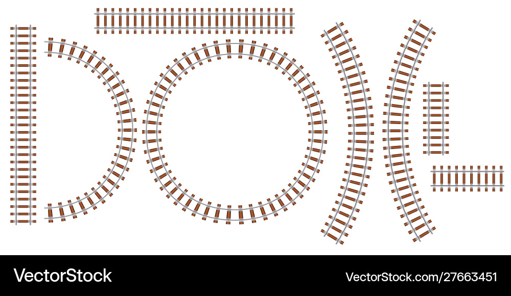 Railway Track Top View Royalty Free Vector Image