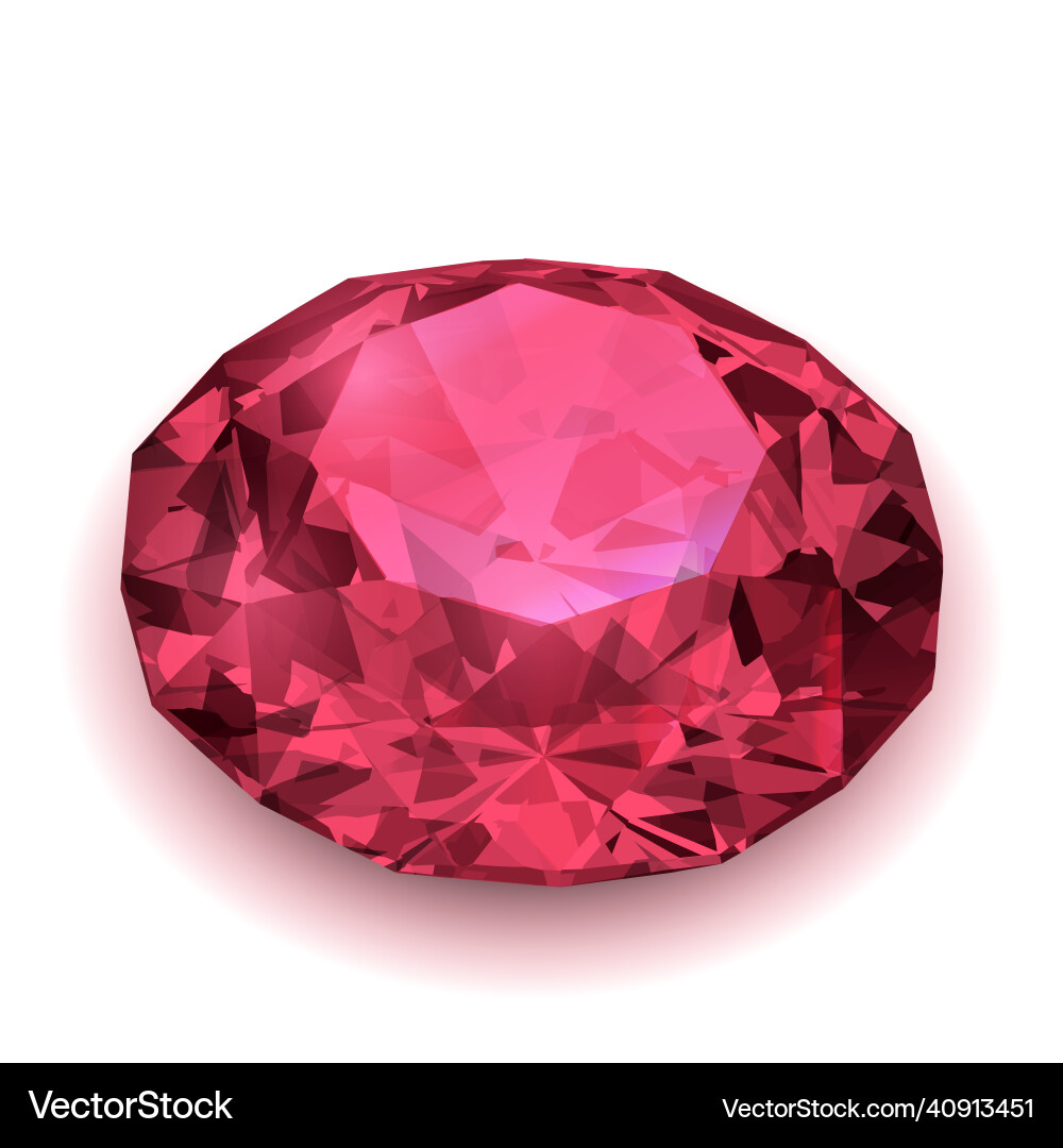 Realistic ruby Royalty Free Vector Image - VectorStock