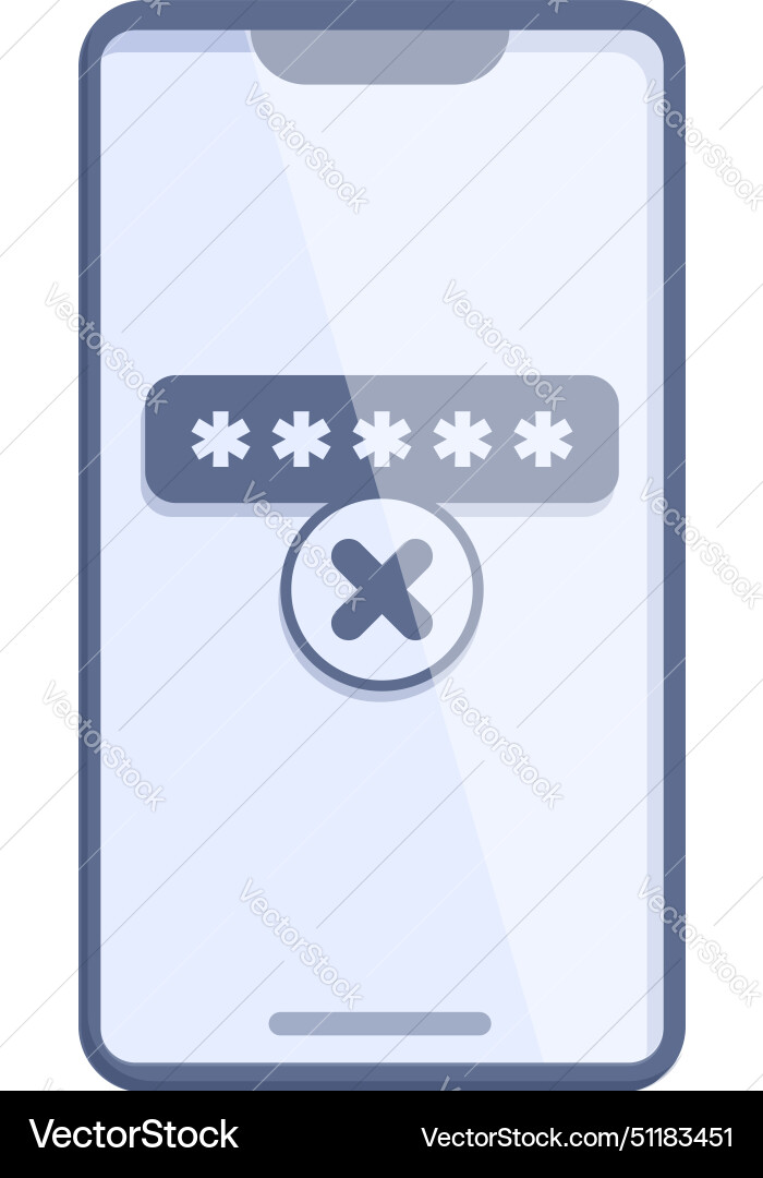 User identity incorrect password icon cartoon Vector Image